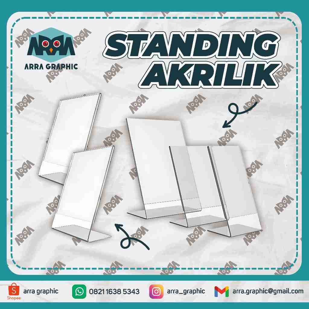 Jual Display Menu Akrilik Letter L Standing Acrilyc Tempat Meja ...