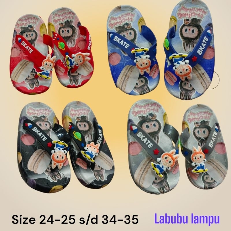 Jual sendal jepit LED labubu || sendal labubu lampu | Shopee Indonesia