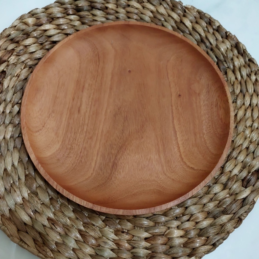 Jual Piring Kayu Mahoni Premium 23cm | Shopee Indonesia