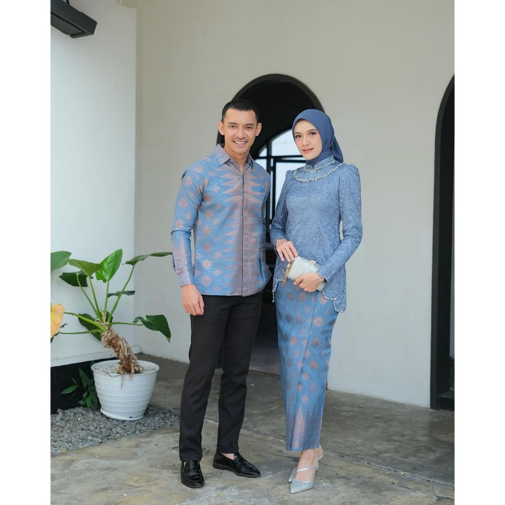 Jual Kebaya Couple Wisuda Modern Set Kebaya Lamaran Tunangan Batik Baju ...