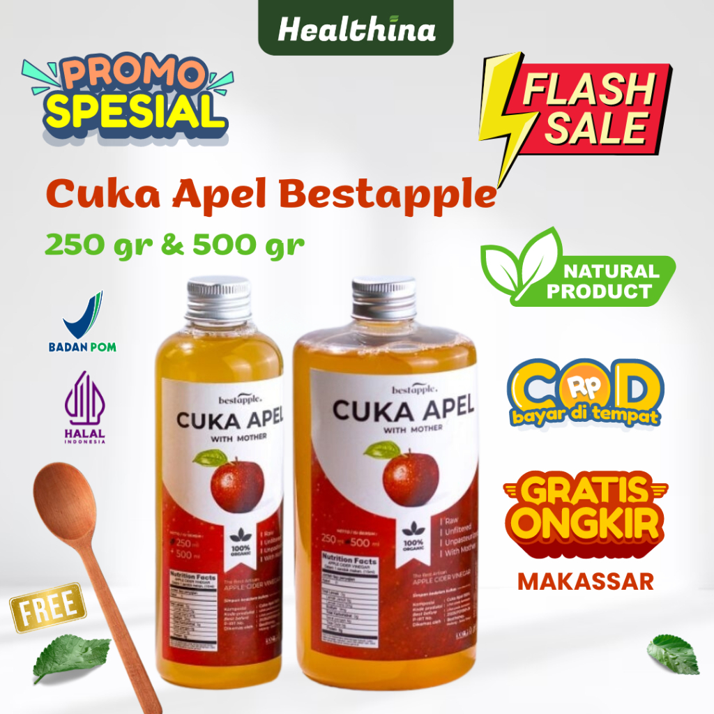 Jual FREE SENDOK KAYU Cuka Apel Original Bestapple Besthoney 500ml ...
