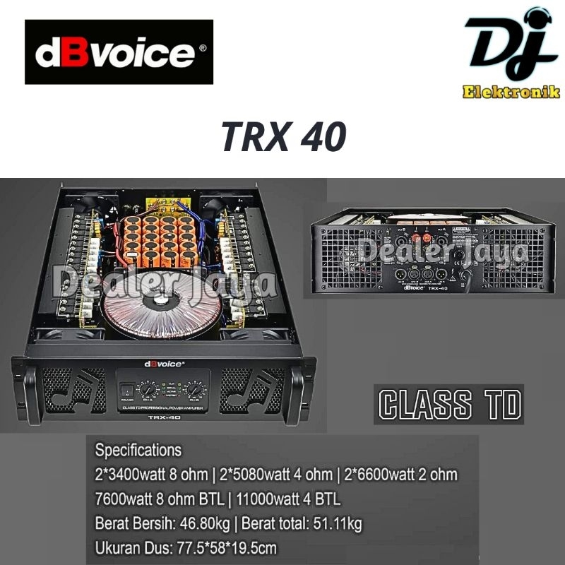 Jual Power Amplifier DB Voice TRX 40 / TRX40 - 2 channel (dBVoice ...