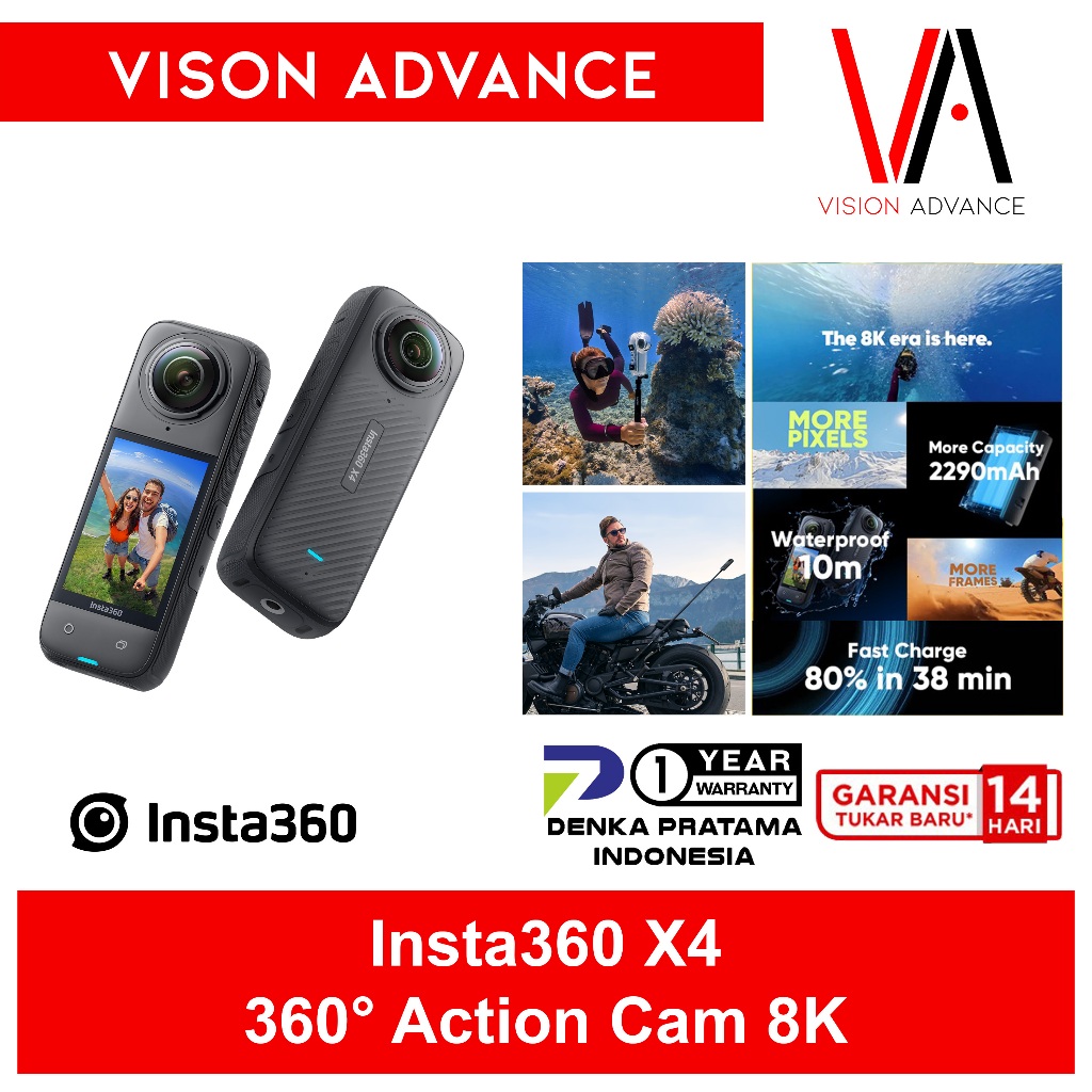 Jual Insta360 ONE X4 360 Action Camera Insta 360 ONE X 4 Action Cam 8K 72MP | Shopee Indonesia