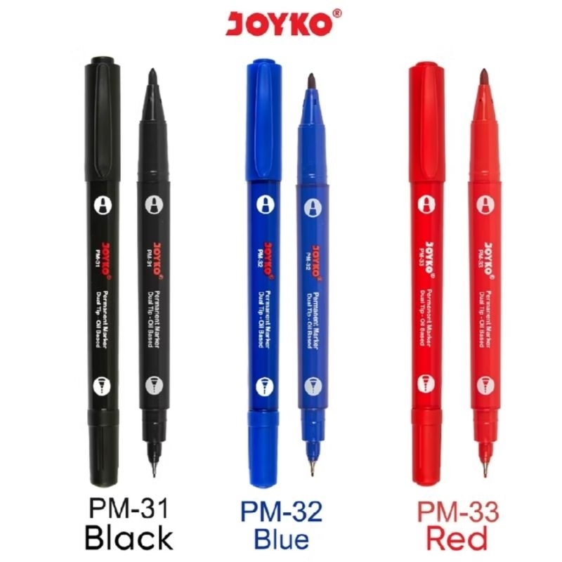 Jual Joyko Permanent Marker Dual Tip Oil Based Spidol Pulpen Pena Pen ...