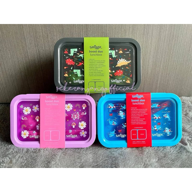 Jual LUNCH BOX SET SMIGGLE TEENY TINY / KOTAK MAKAN ANAK SMIGGLE 850ML ...
