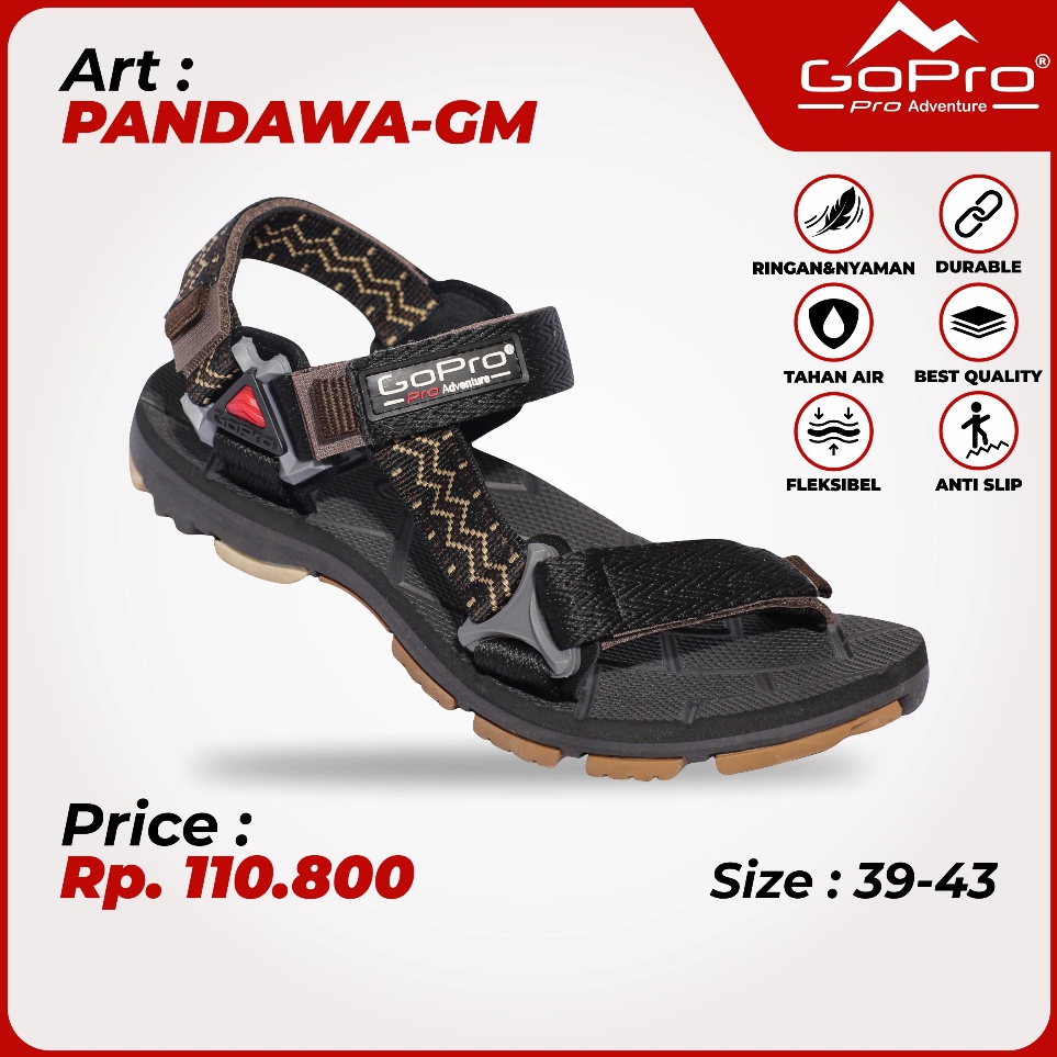 Jual Sandal Gunung Pria Dewasa Gopro Pandawa GM Sendal Gunung Spon Eva ...