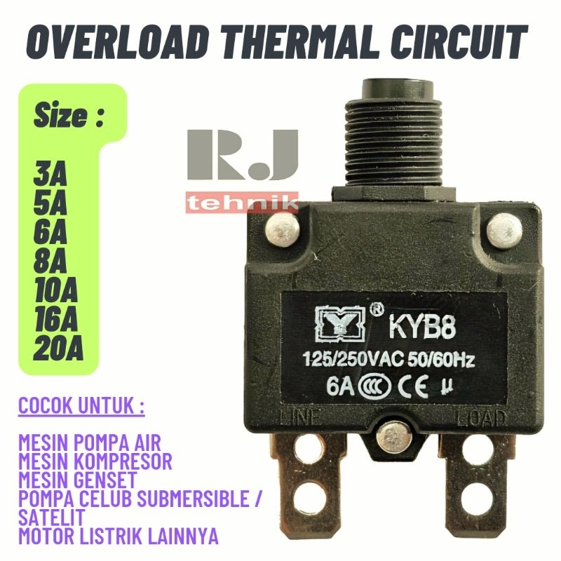 Jual Overload Thermal Circuit Breaker 3A - 20A Ampere Pompa Air ...