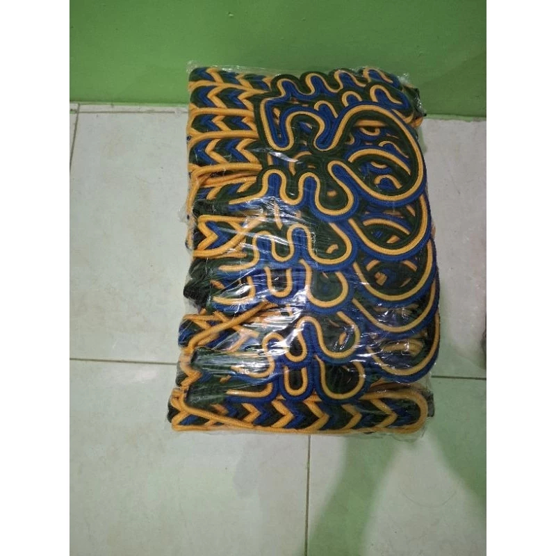 Jual tali komando pramuka 3 warna real pict biru hitam kuning tali koor ...