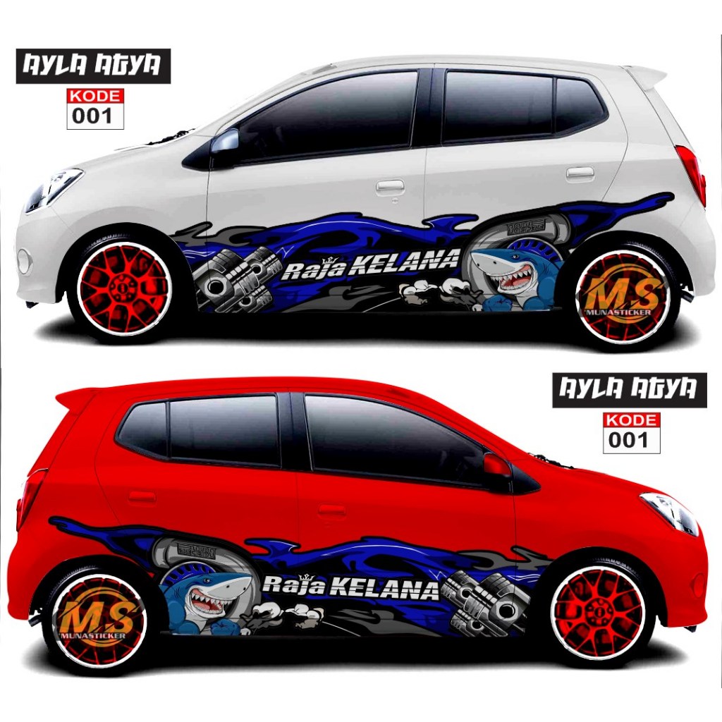 Jual DECAL STICKER BODY SAMPING MOBIL AYLA AGYA, JAZZ, BRIO, SEDAN ...