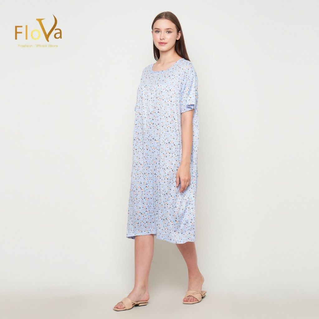 Jual Sky Bloom Daster | Home Dress | Daster Midi Biru Langit | Pakaian ...