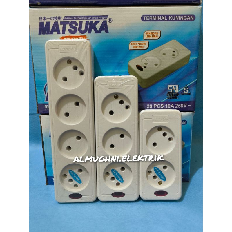 Jual stop kontak tipis MATSUKA 2/3/4 LUBANG terminal Kuningan | Shopee ...
