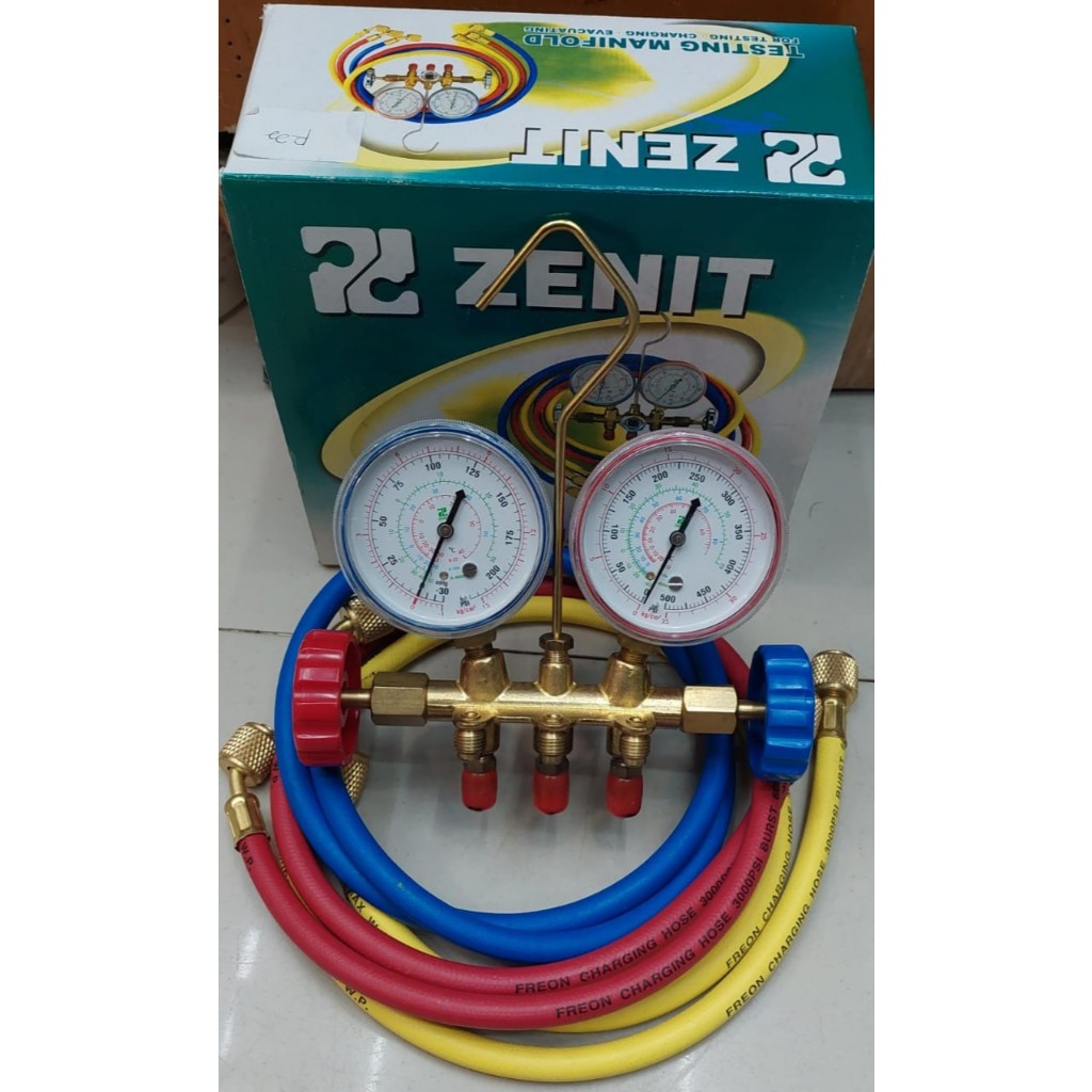 Jual Testing manifold double AC R22 R134 R404 Zenit | Shopee Indonesia