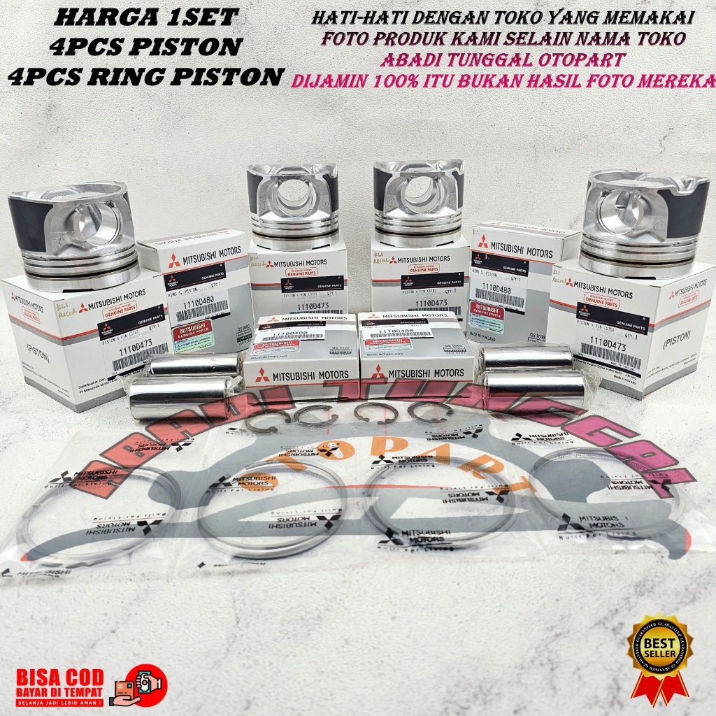 Jual PISTON SEHER + RING SEHER STD STANDAR MITSUBISHI TRITON ALL NEW ...