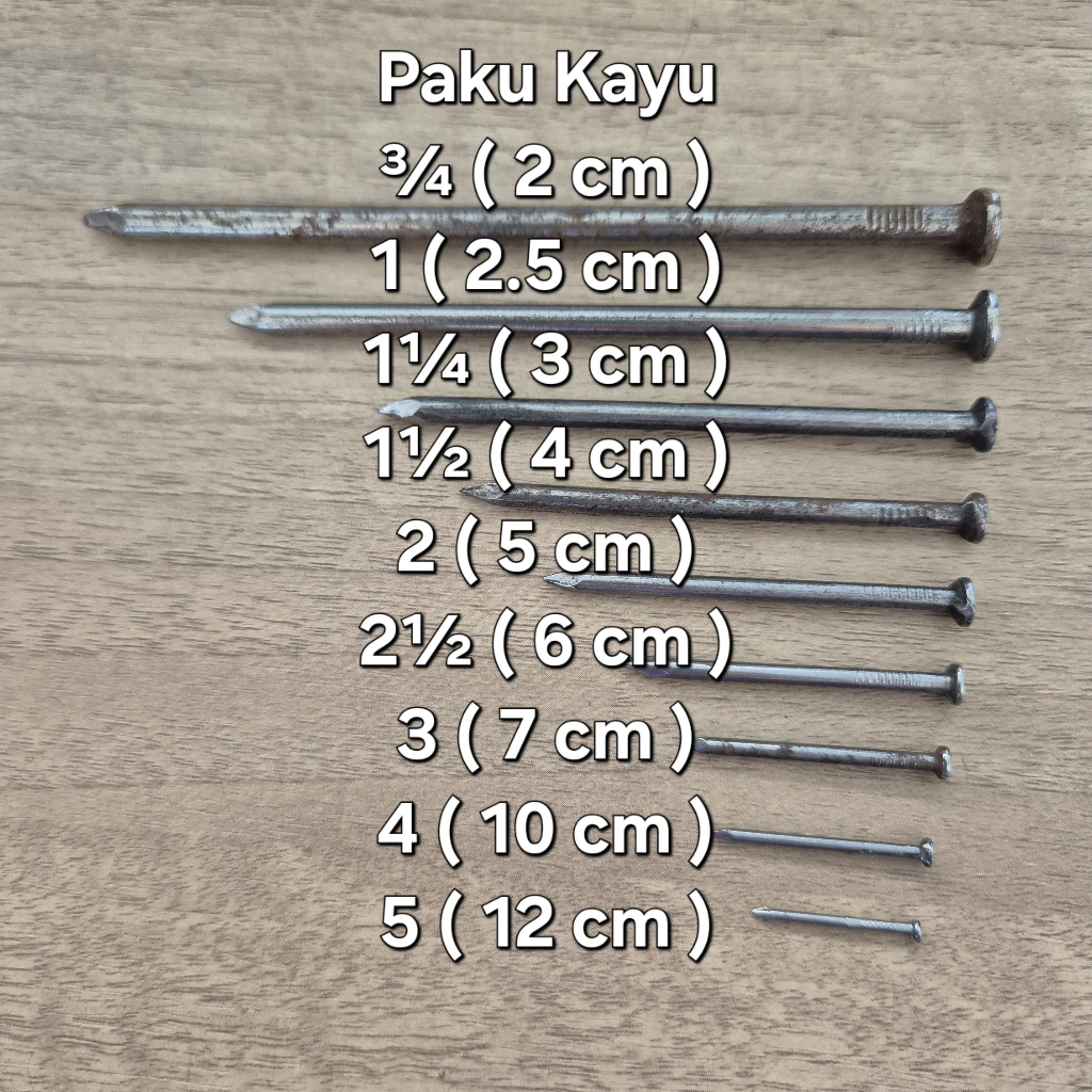 Jual Paku kayu atau paku triplek ukuran 2 sampai 12 cm harga per 100 gram | Shopee Indonesia