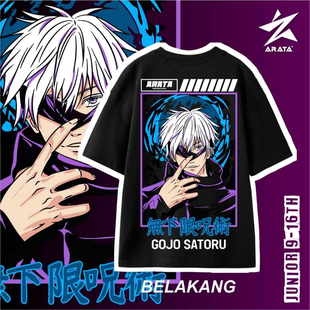 Jual Baju Gojo Satoru Anak laki laki / KAOS REMAJA UMUR 9 10 11 12 13 ...