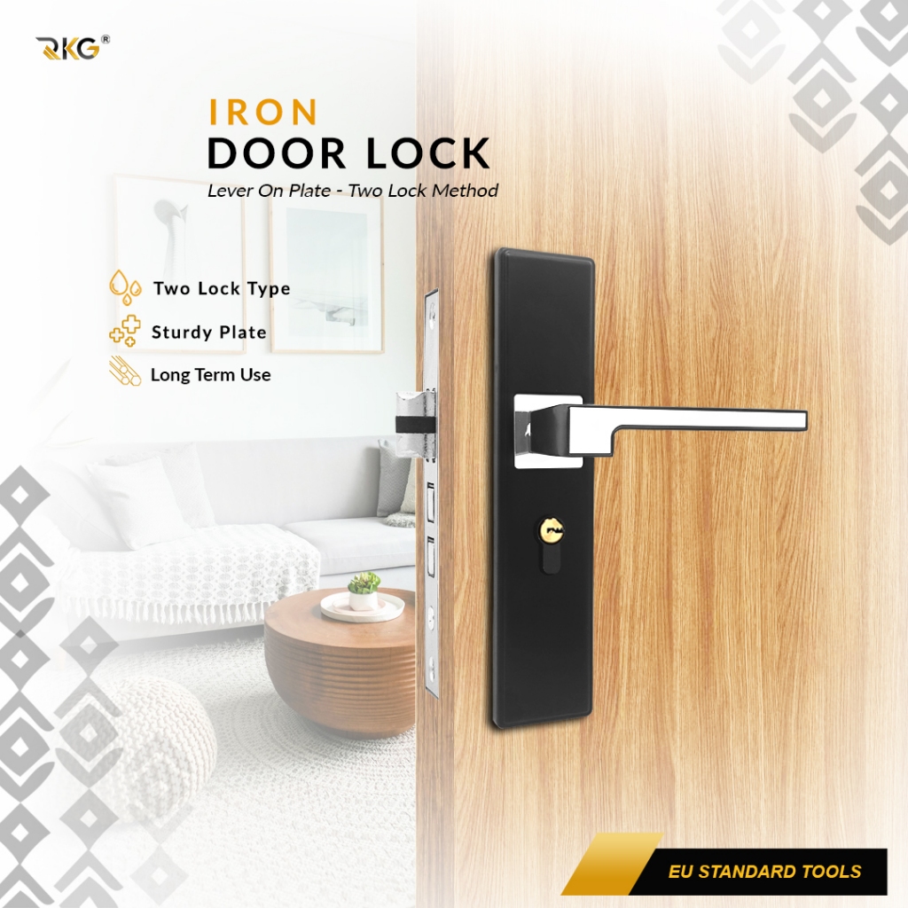 Jual MB-02 Kunci Pintu Elegant Black Cylinder Knob Copper Door Lock Set ...