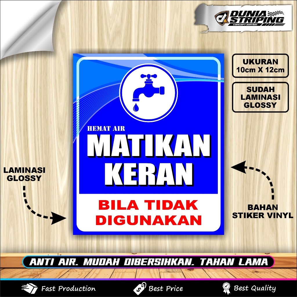 Jual STIKER MATIKAN KERAN AIR + LAMINASI GLOSSY | Shopee Indonesia