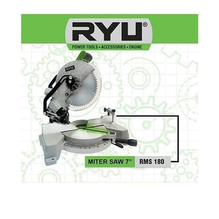 Jual RYU RMS180 MITER SAW 7" RMS 180 MESIN POTONG ALUMUNIUM KAYU NILON ...