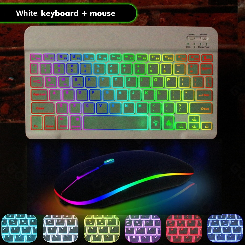 Jual RGB keyboard LED Color Backlight Wireless keyboard And mouse Set ...