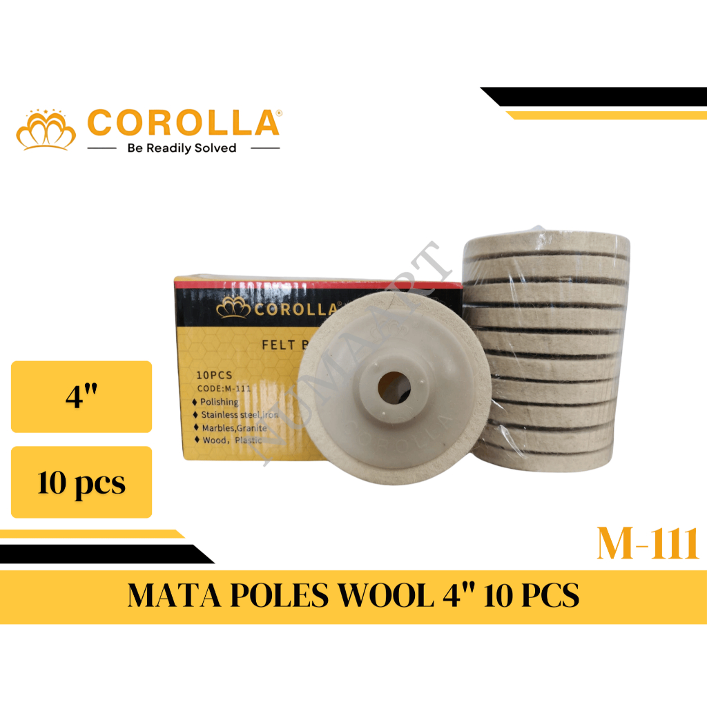 Jual COROLLA / MATA POLES GERINDA WOOL 4" POLISHER DISC WHEEL ANGLE ...