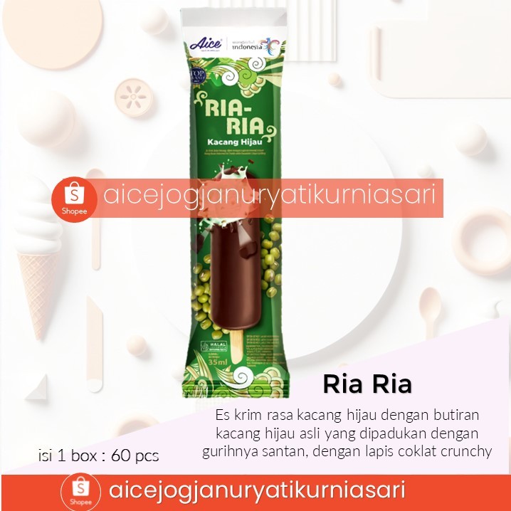 Jual Aice Ria Ria Kacang Hijau Lapis Coklat Crunchy 1 dus isi 60 pcs | Shopee Indonesia