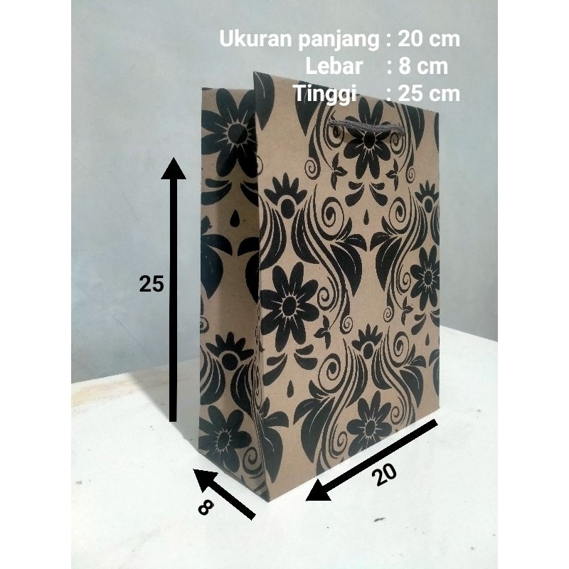 Jual paperbag motif/paperbag warna/paperbag motif bunga R6 kecil ...