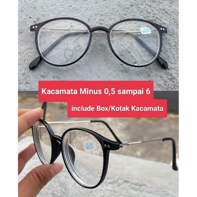 Jual Kacamata Minus Rabun Jauh Oval uk 0,5 sampai 6 Gagang Besi Elegan ...