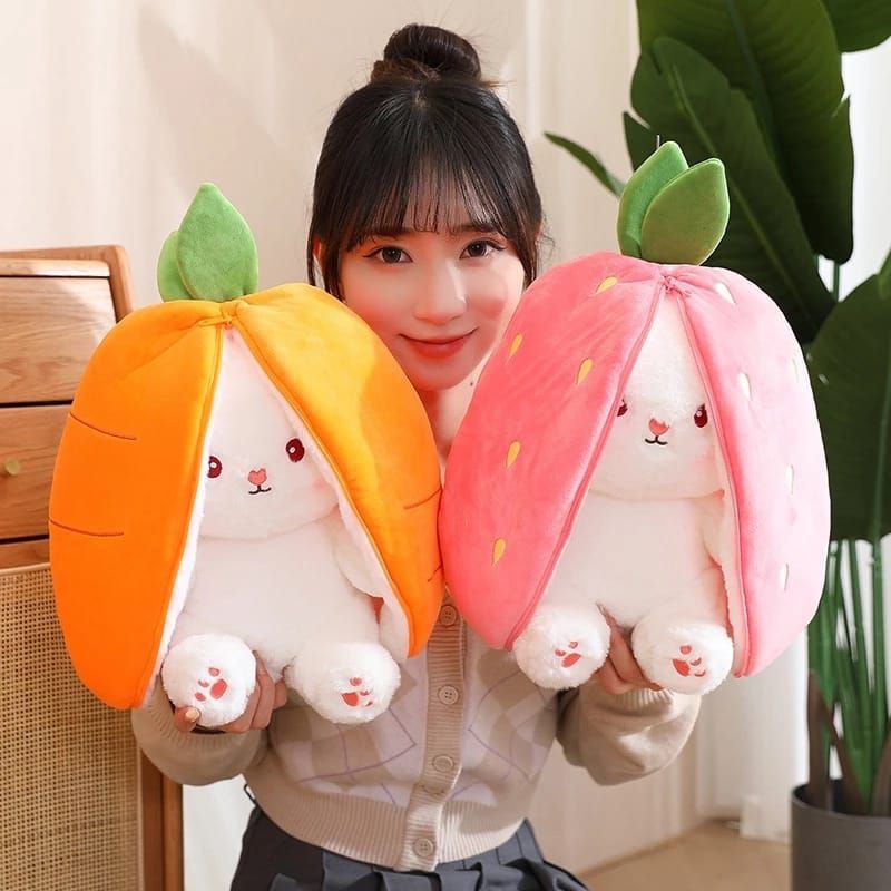 Jual Boneka Kelinci Strawberry Wortel Flip Resersible Ukuran 30cm ...