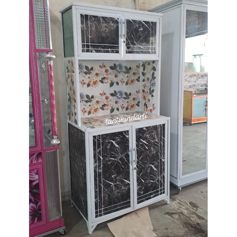 Jual LEMARI PIRING 2 PINTU BAHAN ACP, RAK PIRING ACP, HITAM CORAK, BISA ...