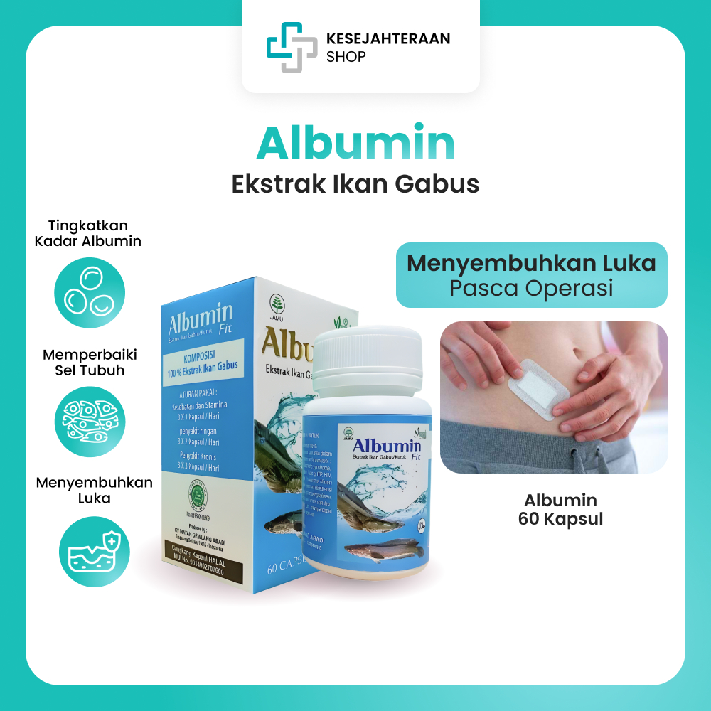 Jual Albumin Fit Ekstrak Ikan Gabus Obat Penyembuhan Pasca Operasi Menyembuhkan Luka pada tubuh ...