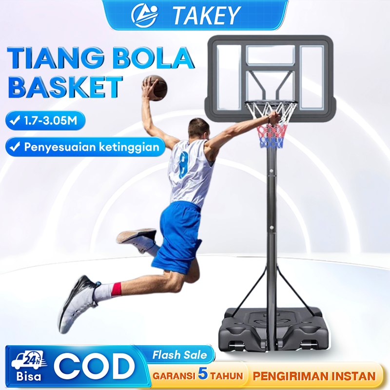 Jual 【TAKEY】Stand Basket Portable 1.7-3.05M Bingkai Basket Bisa Diatur ...