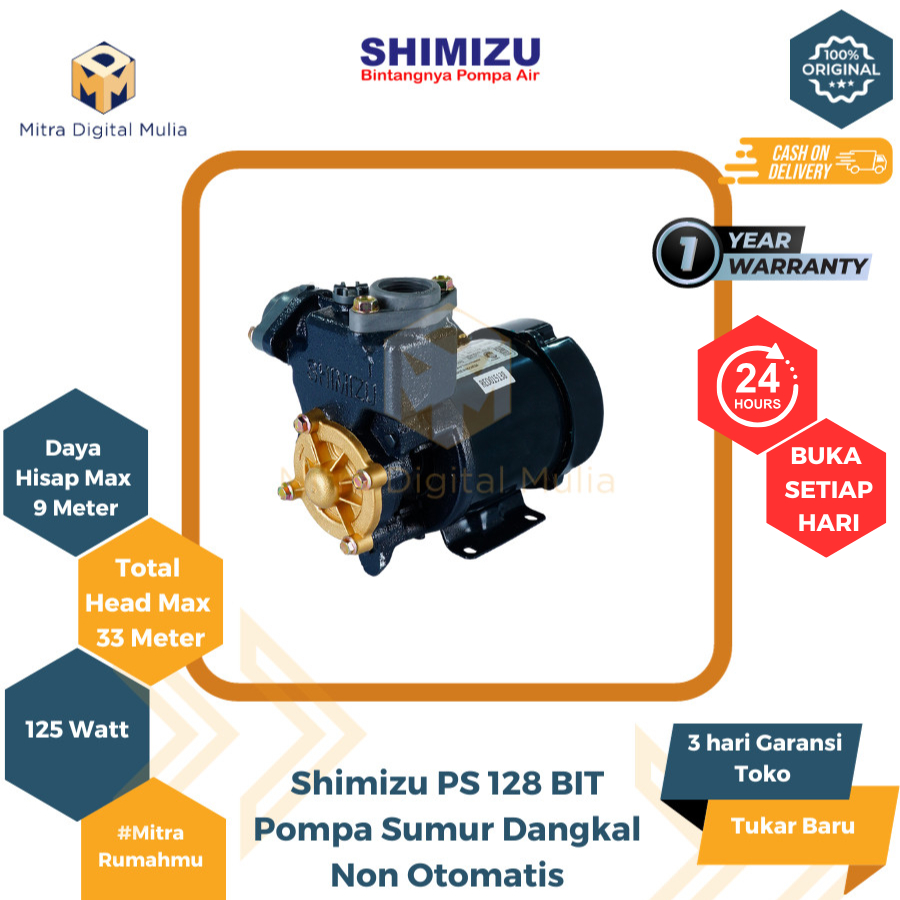 Jual Shimizu PS 128 BIT Pompa Air Sumur Dangkal Non Otomatis | Shopee Indonesia
