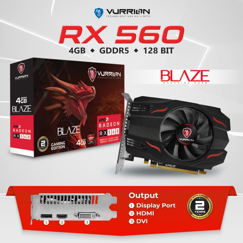 Jual VGA AMD VURRION RX 560 4GB DDR5 128BITT | Shopee Indonesia