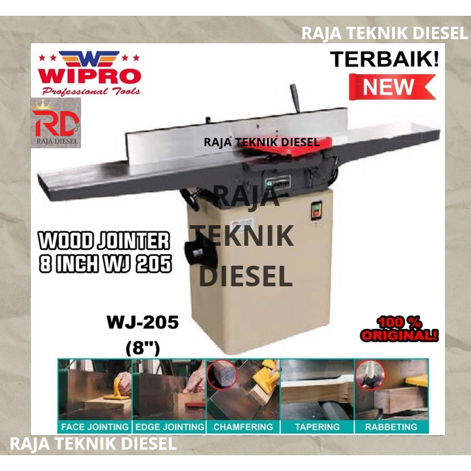 Jual Wipro Mesin Jointer 8 Inch Wood Joining Alat Penghalus Kayu WJ 205 ...