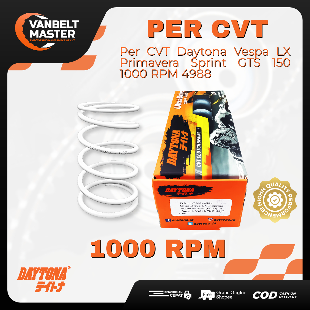 Jual Daytona Per CVT Vespa LX Primavera Sprint GTS 150cc Racing 1000 RPM | Shopee Indonesia