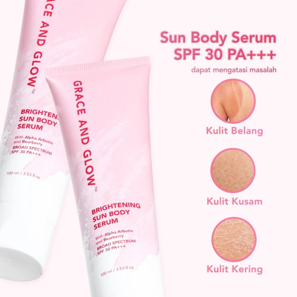 Jual Grace and Glow Brightening Sun Lotion Body Serum SPF 30 PA ...