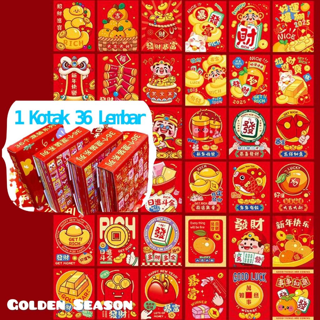 Jual Sy ANGPAO IMLEK KOTAK ISI 36 GAMBAR LUCU 2025 SHIO ULAR | Shopee ...