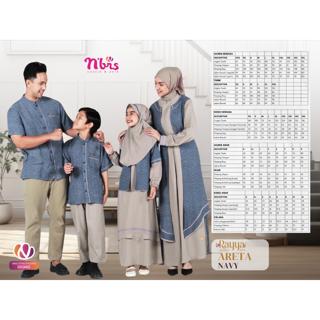 Jual Sarimbit Nibras Areta Navy / Rayya Series Nibras 2025 | Shopee ...
