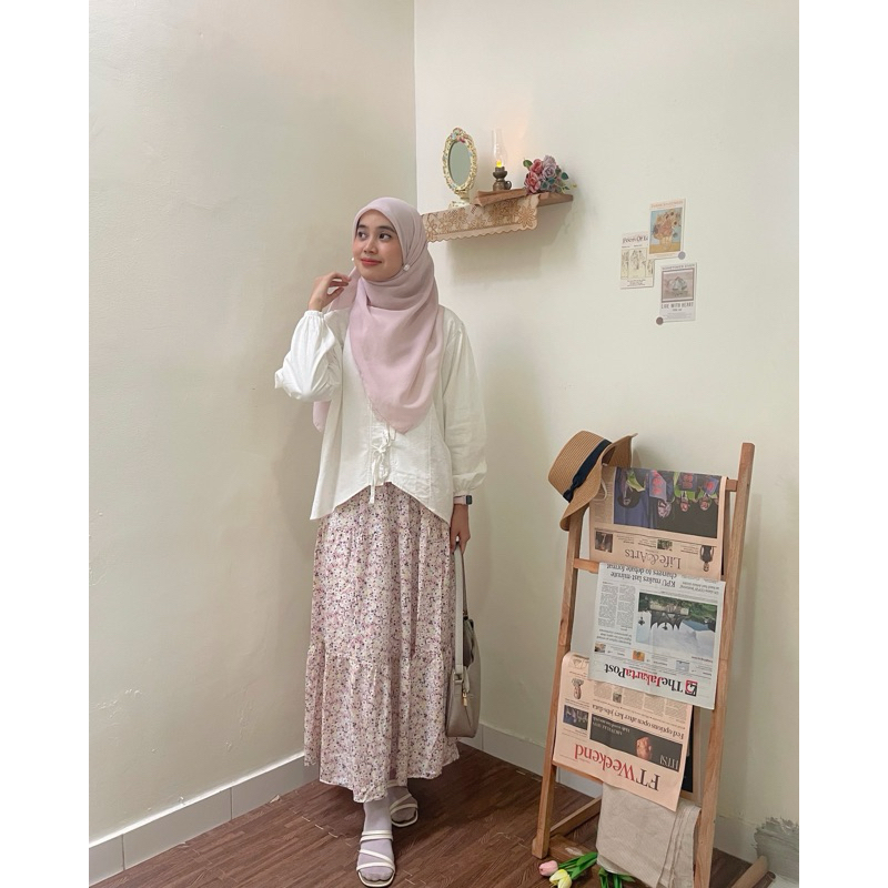Jual Floral Skirt | Vintage Korean Skirt | Rok Bunga Bunga | Ruffle ...