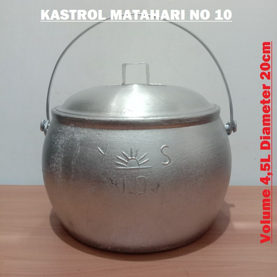 Jual Kastrol paling tebal matahari no 10 tutup full alumunium diameter ...