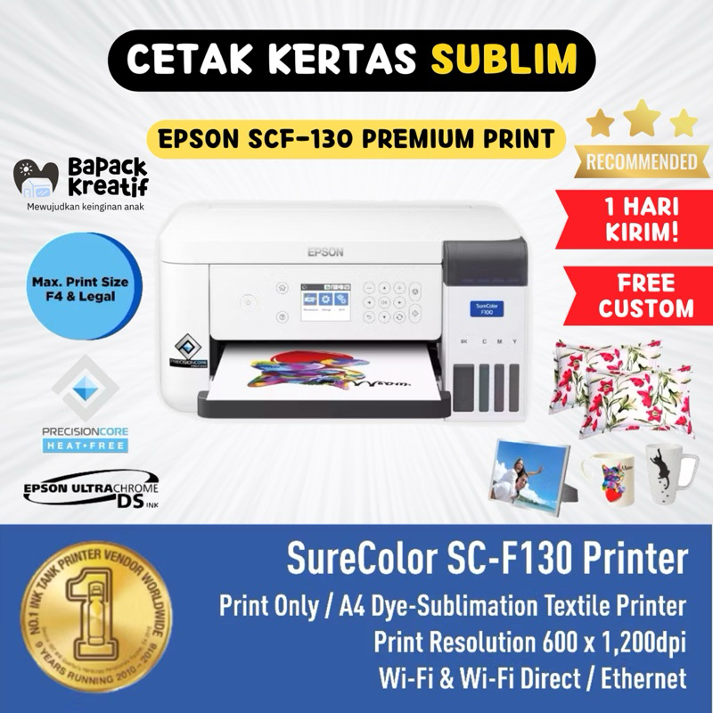 Jual (SEHARI JADI) Jasa Cetak SUBLIM A4 Premium Epson SCF-130 Original ...