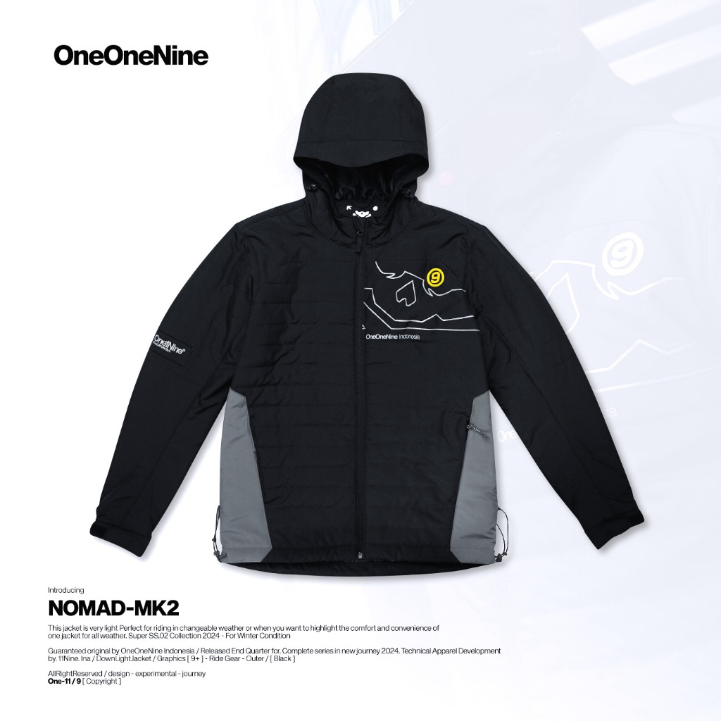 Jual Oneonenine Ksr Jaket Puffer Nomad MK-2 Black Grey Series - Jaket ...