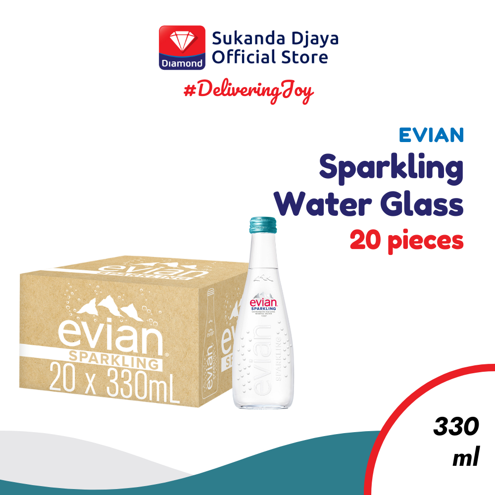 Jual Evian Sparkling Mineral Water Glass 330 Ml - 1 Karton | Shopee Indonesia