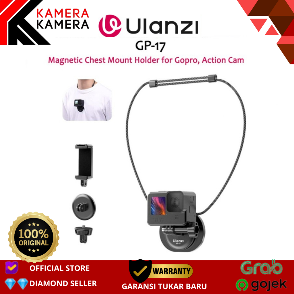 Jual Ulanzi GP-17 Magnetic Quick Release Mount GoPro, Action Cam & Phone | Shopee Indonesia