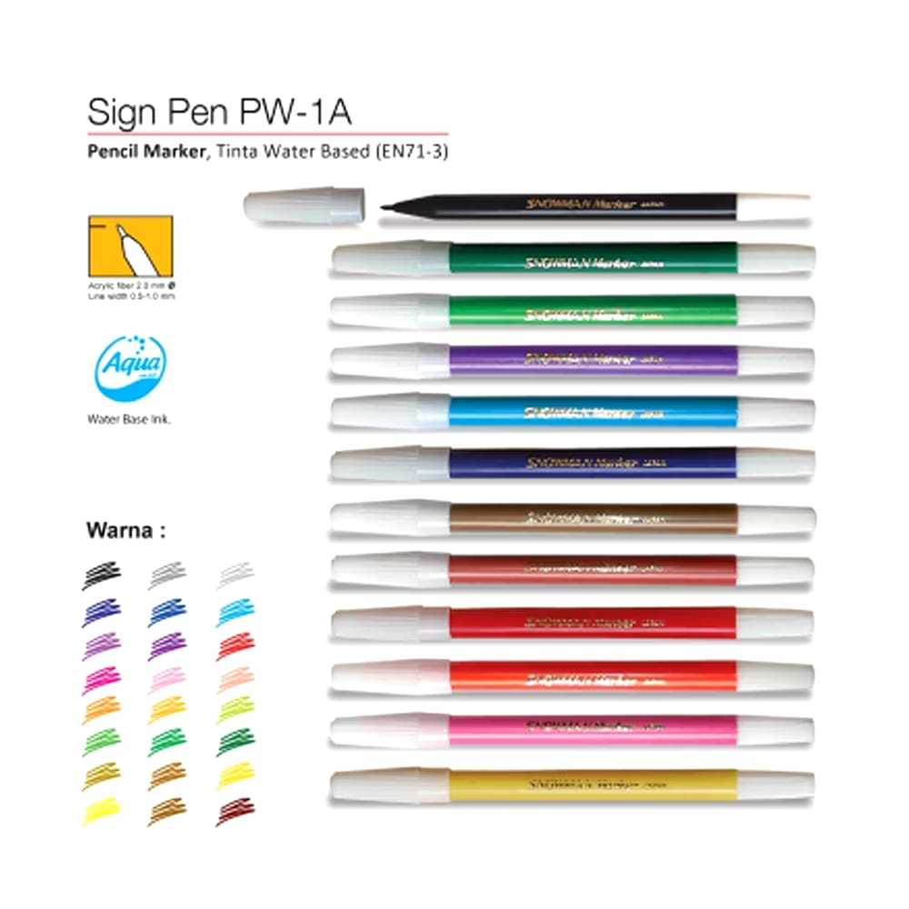 Jual V2_Spidol Kecil Snowman / Sign Pen PW-1A | Shopee Indonesia