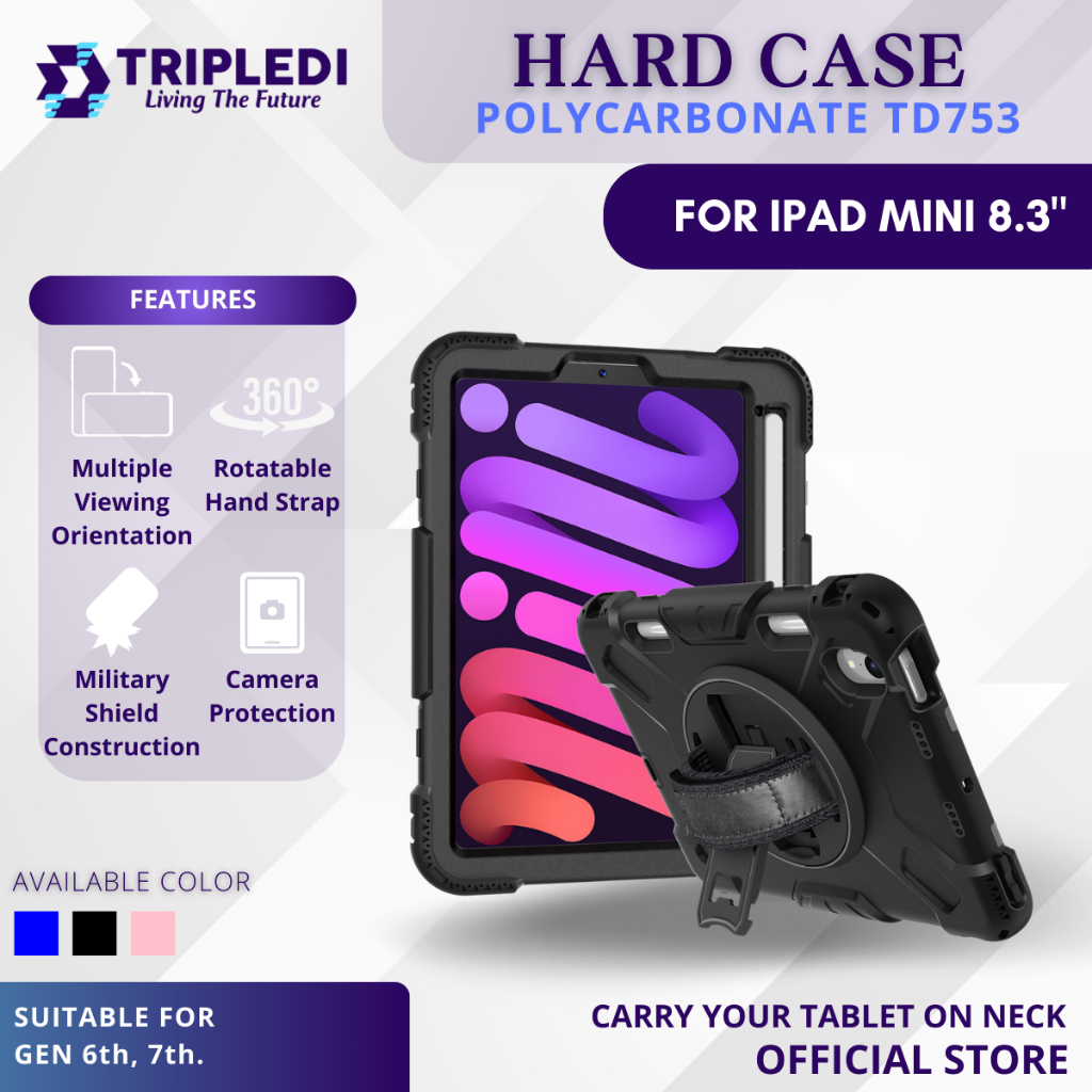 Jual TRIPLEDI Case Armor For iPad Mini 8.3 inch Gen 6 7 2021 2024 TD753 ...