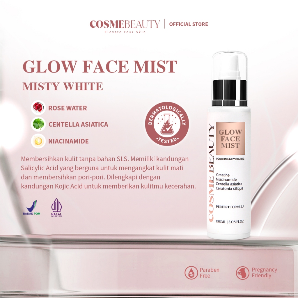 Jual COSMEBEAUTY Glow Face Mist 100 ML - Hydrating Brightening Face Spray Toner Wajah Ceratonia ...