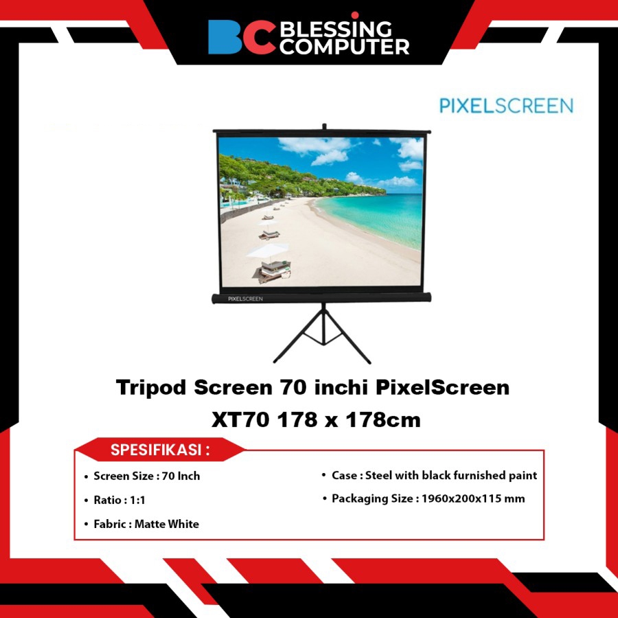 Jual Tripod Screen 70 inchi PixelScreen XT70 178 x 178cm | Shopee Indonesia