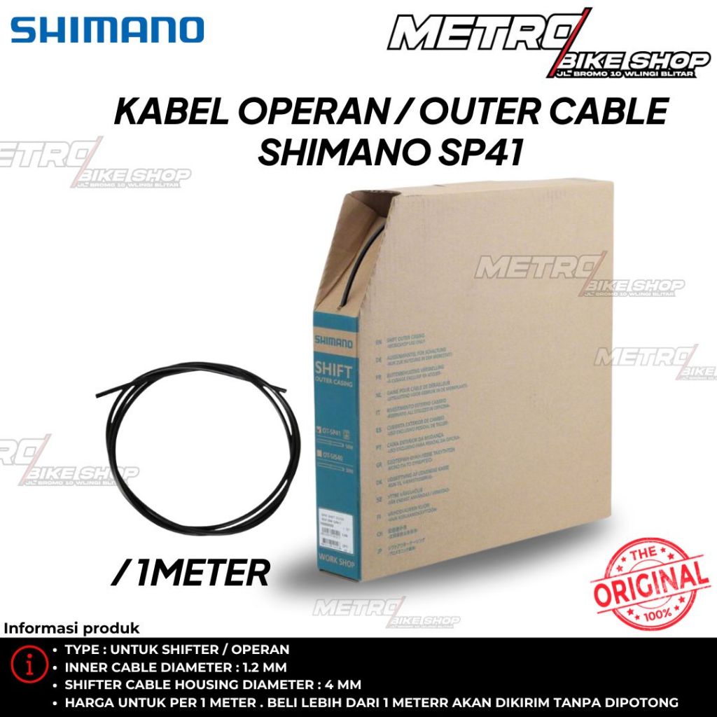 Jual Kabel Outer Shifter Shimano SP41 Black per Meter Kabel Operan ...