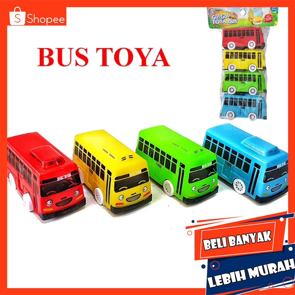 Jual MMJKT MAINAN MOBIL MOBILAN TOYA BUS ISI 4 PCS MAINAN BUS TOYA ...